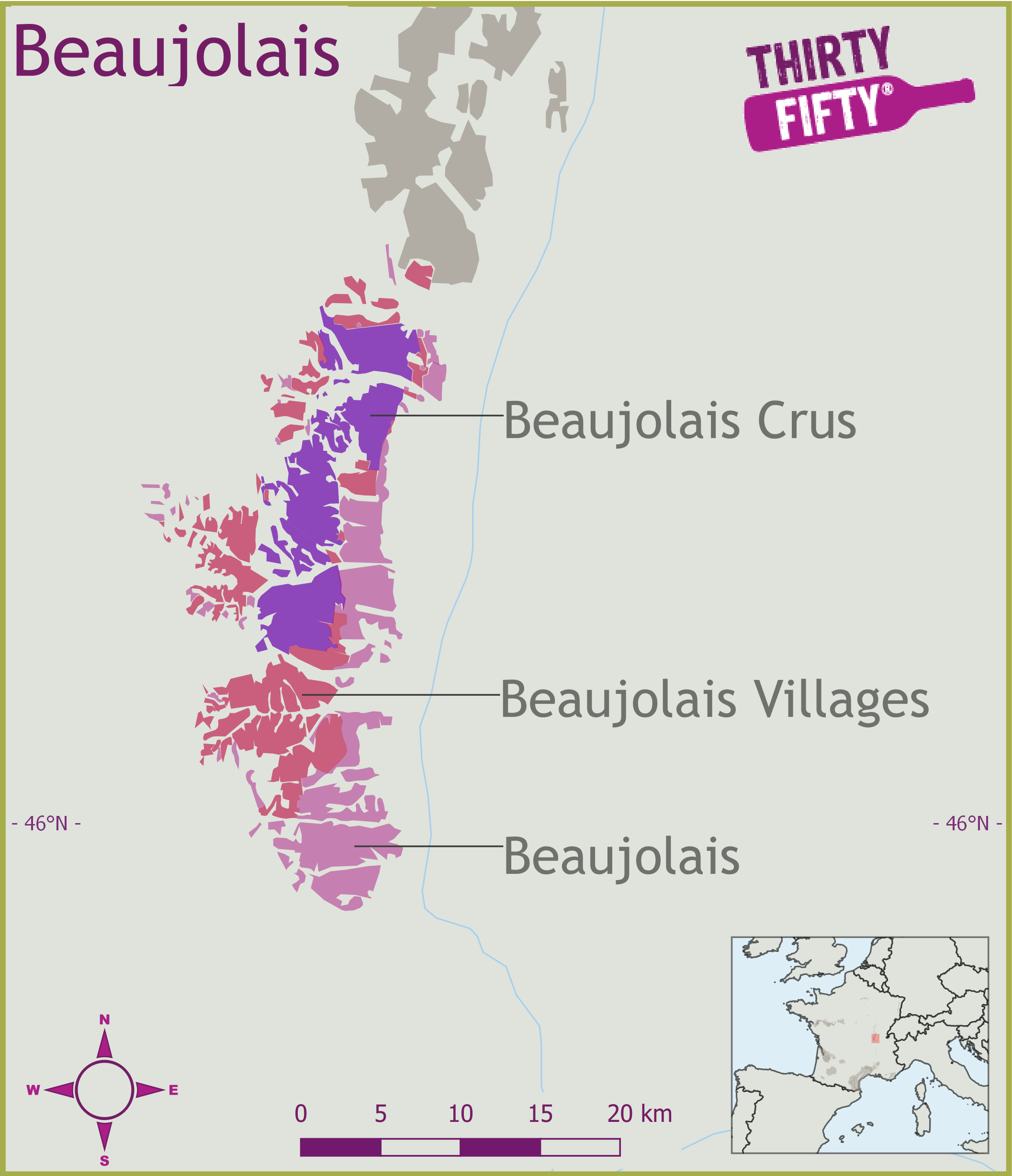 Beaujolais Villages Map